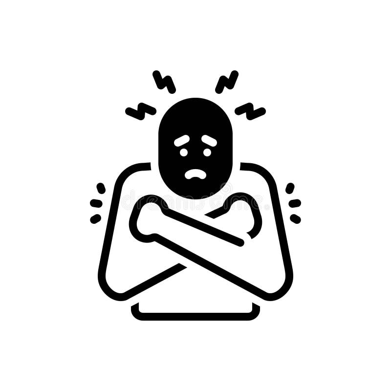 Black Solid Icon for Fear, Phobia and Dread Stock Illustration ...