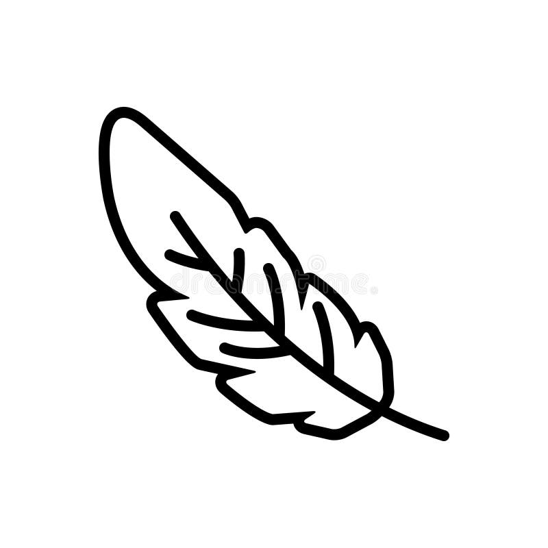 Black Line Icon for Feather, Bird and Light Stock Vector - Illustration ...