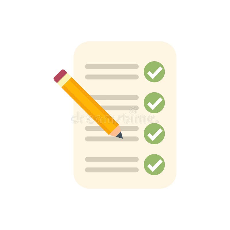 Pencil Checking Off Items on Checklist Icon Stock Vector - Illustration ...