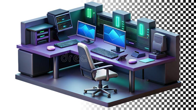 Gaming or Tech Setup Icon, Computer Multi-monitor Graphic Asset Png ...