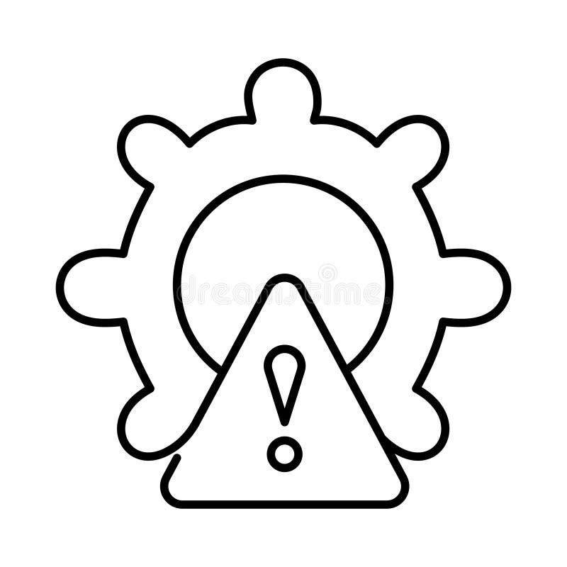 An Icon Featuring a Gear with a Warning Symbol Inside, Representing ...