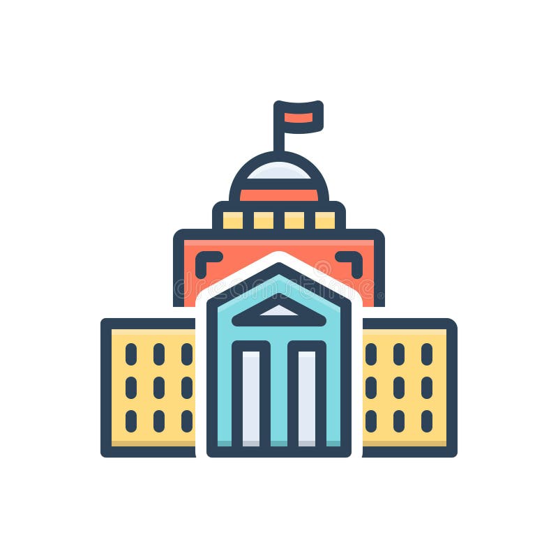 Color Illustration Icon for Federal, Building and Government Stock ...