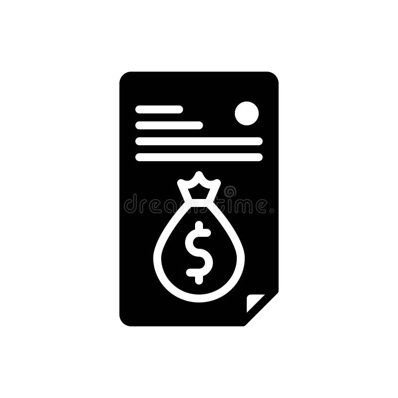 Black Solid Icon for Fee, Payment and Emolument Stock Vector ...