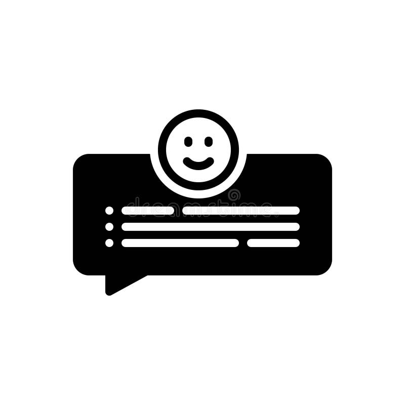 Black Solid Icon for Feedback, Assessment and Comment Stock Vector ...