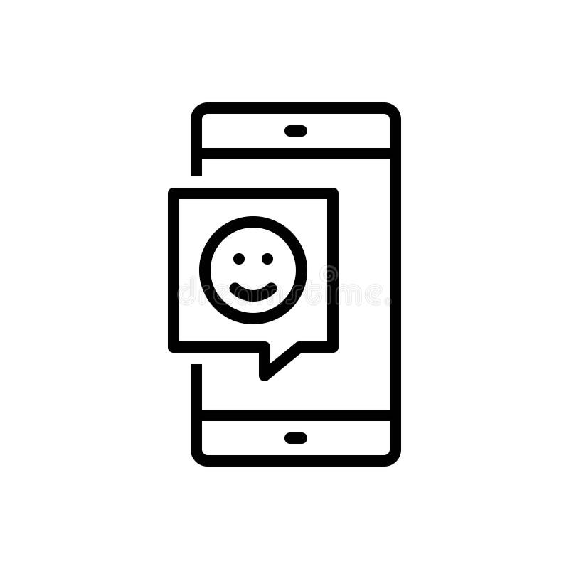 Black Line Icon for Feedback, Screen and Mobile Stock Vector ...