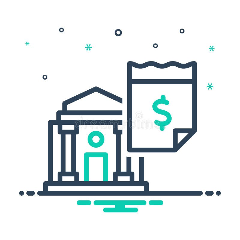 Mix Icon for Fees, Bank and Bill Stock Vector - Illustration of payment ...