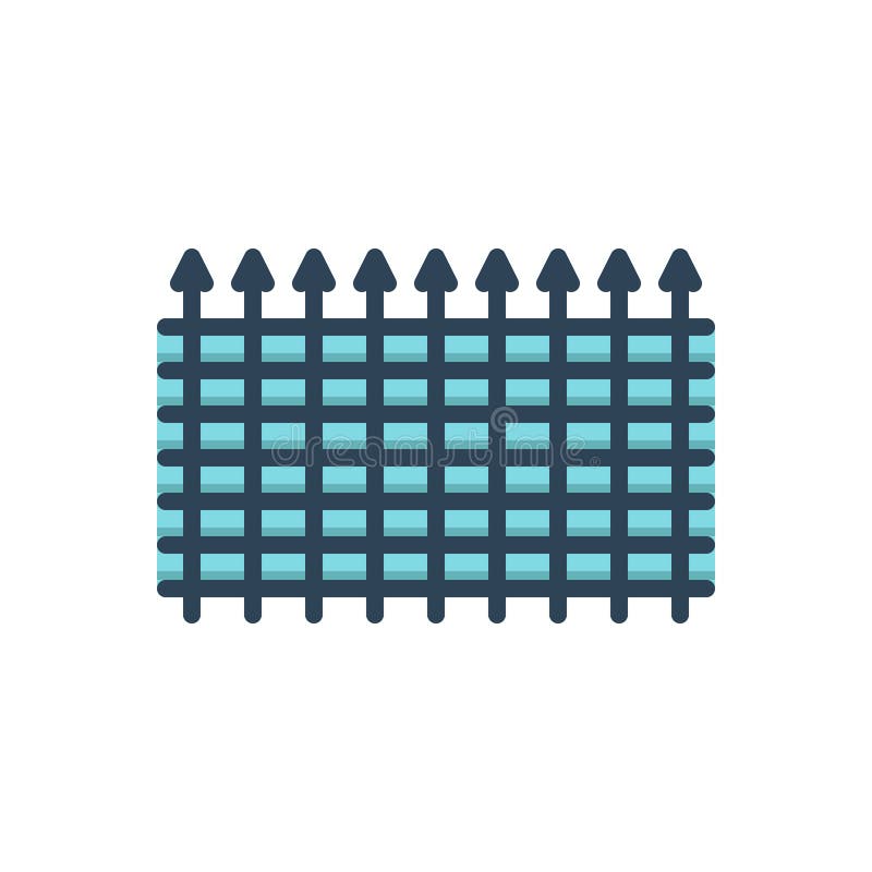 Color Illustration Icon for Fence, Mesh and Rampart Stock Illustration ...
