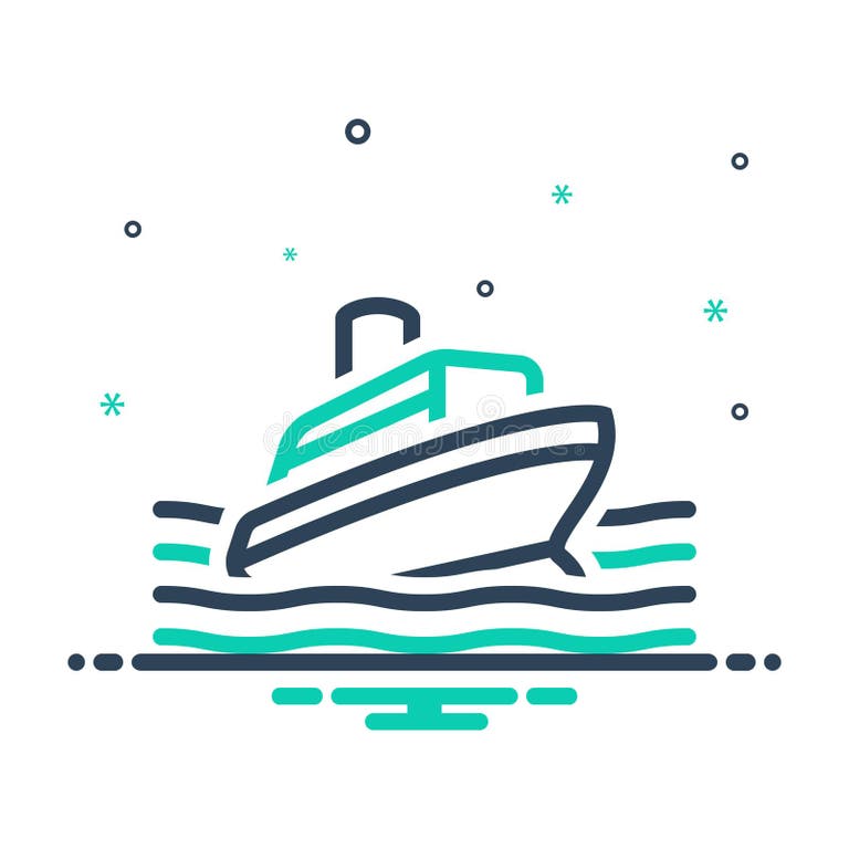 Mix Icon for Ferry, Travel and Vessel Stock Vector - Illustration of ...