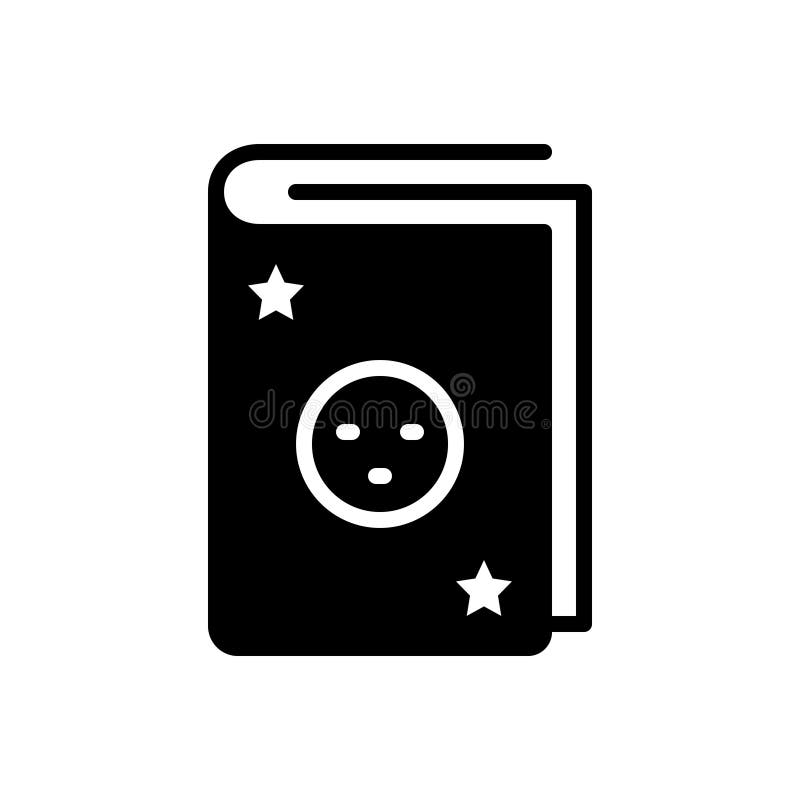 Black Solid Icon for Fiction, Novel and Myth Stock Vector ...