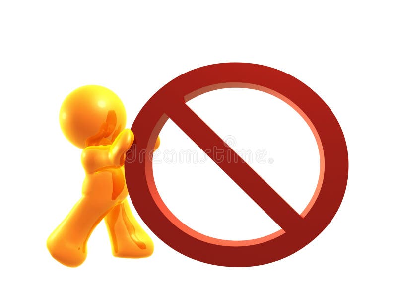 Icon Figure with Stop Symbol Stock Illustration - Illustration of ...