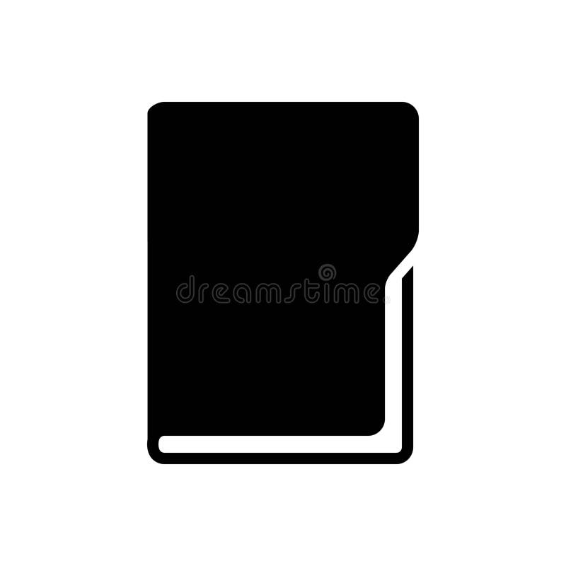 Black Solid Icon for File, Directory and Notebook Stock Vector ...