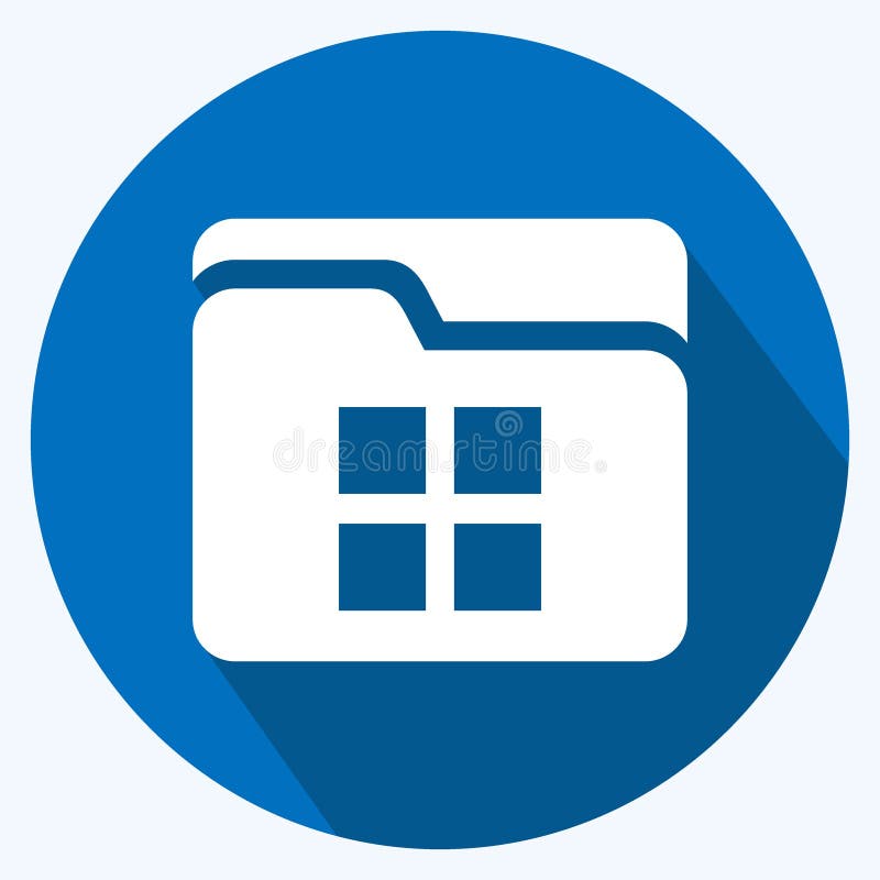 Icon File Manager. Suitable for Mobile Apps Symbol. Long Shadow Style ...