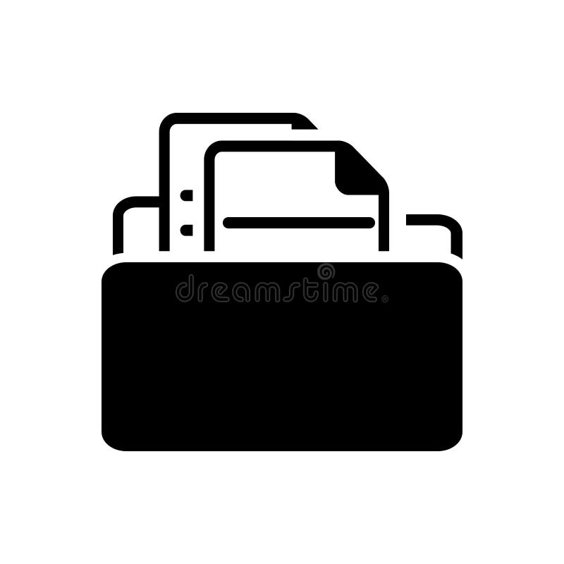 Black Solid Icon for Files, Dossier and Documents Stock Illustration ...