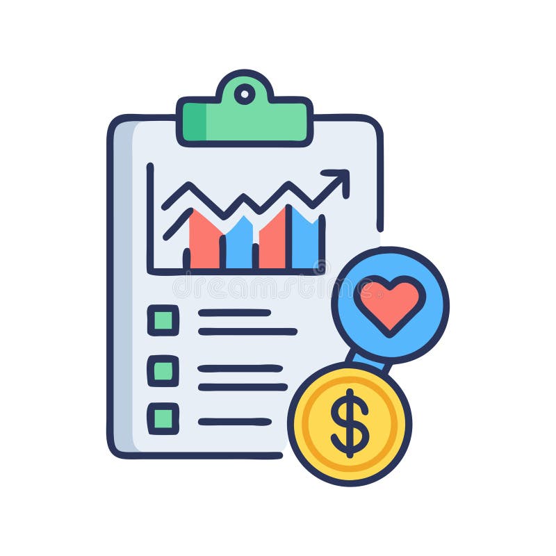 Icon for Financial Health Evaluation Overview Stock Vector ...