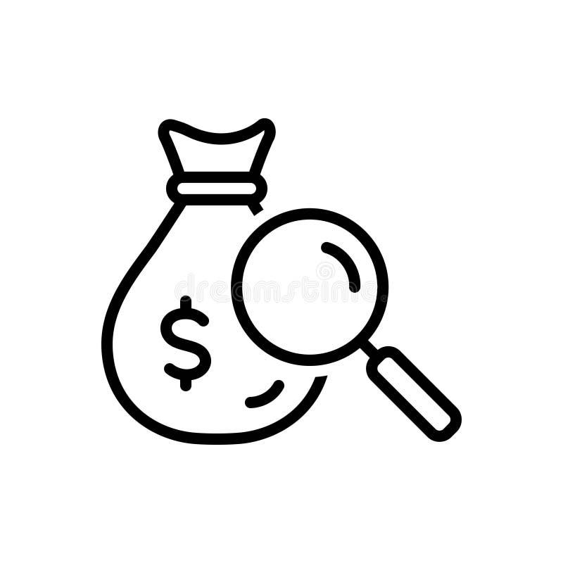 Black Line Icon for Findings, Checking and Enquiry Stock Vector ...