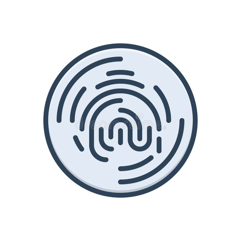 Color Illustration Icon for Fingerprint, Dactylogram and Security Stock ...