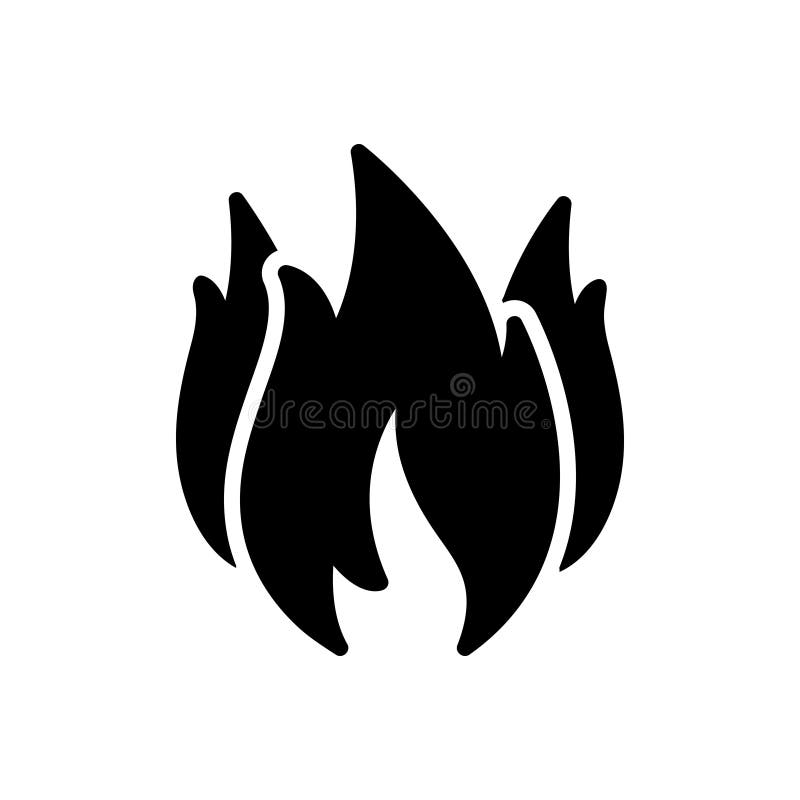 Black Solid Icon for Fire, Conflagration and Bonfire Stock Vector ...