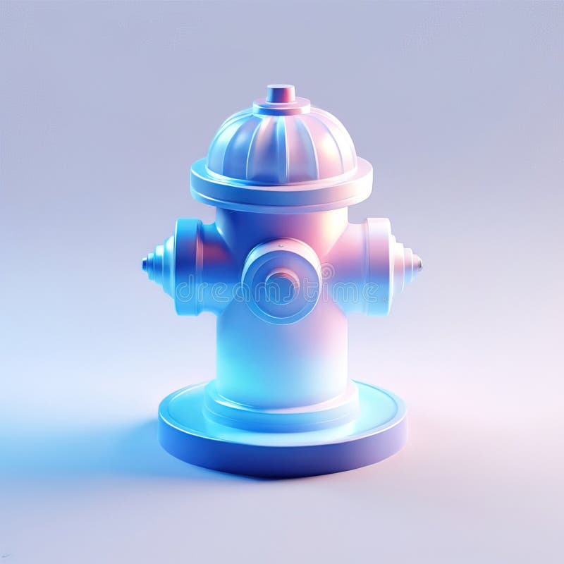 Icon of Fire Hydrant, Glossy Glass Style Stock Illustration ...