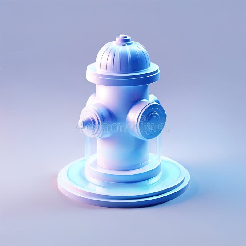 Icon of Fire Hydrant, Glossy Glass Style Stock Illustration ...