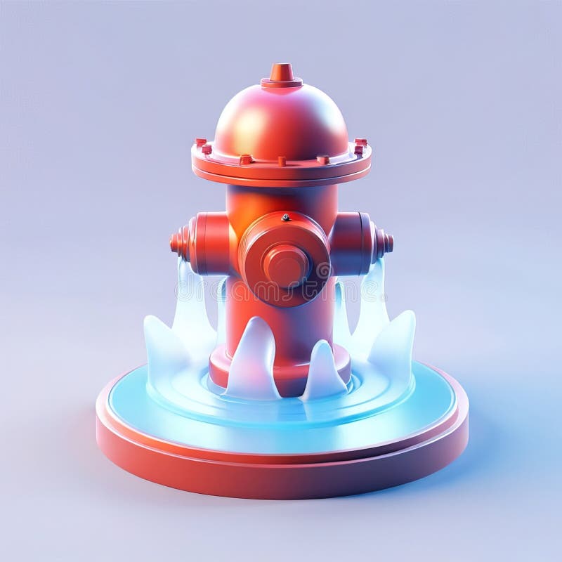 Icon of Fire Hydrant, Glossy Glass Style Stock Illustration ...