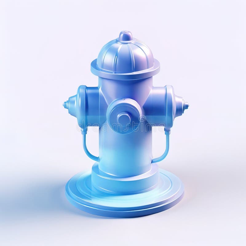 Icon of Fire Hydrant, Glossy Glass Style Stock Illustration ...