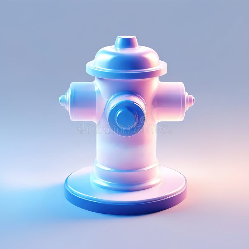 Icon of Fire Hydrant, Glossy Glass Style Stock Illustration ...