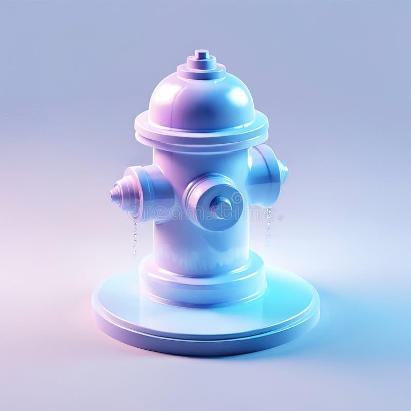 Icon of Fire Hydrant, Glossy Glass Style Stock Illustration ...