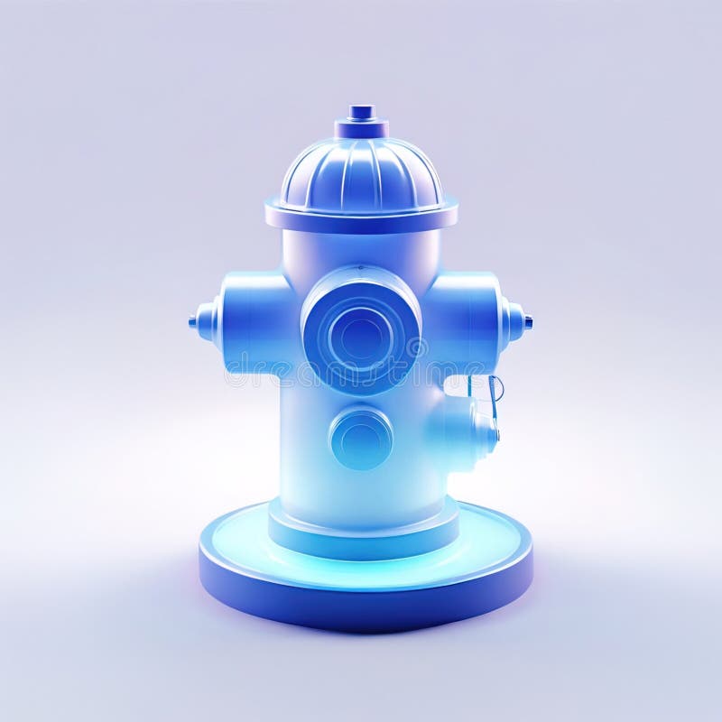 Icon of Fire Hydrant, Glossy Glass Style Stock Illustration ...