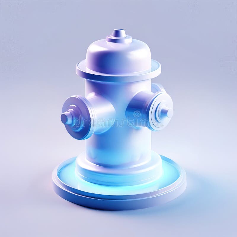 Icon of Fire Hydrant, Glossy Glass Style Stock Illustration ...