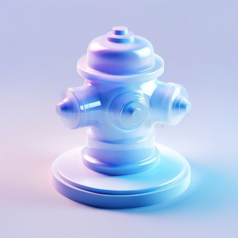 Icon of Fire Hydrant, Glossy Glass Style Stock Illustration ...