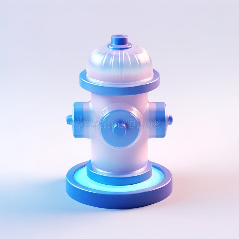 Icon of Fire Hydrant, Glossy Glass Style Stock Illustration ...