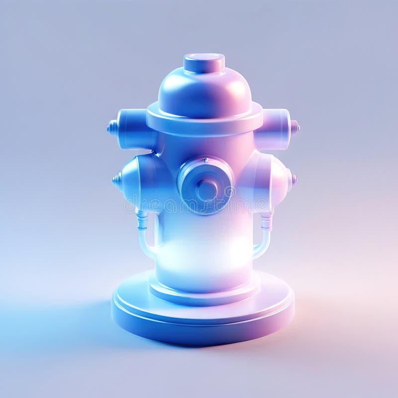 Icon of Fire Hydrant, Glossy Glass Style Stock Illustration ...
