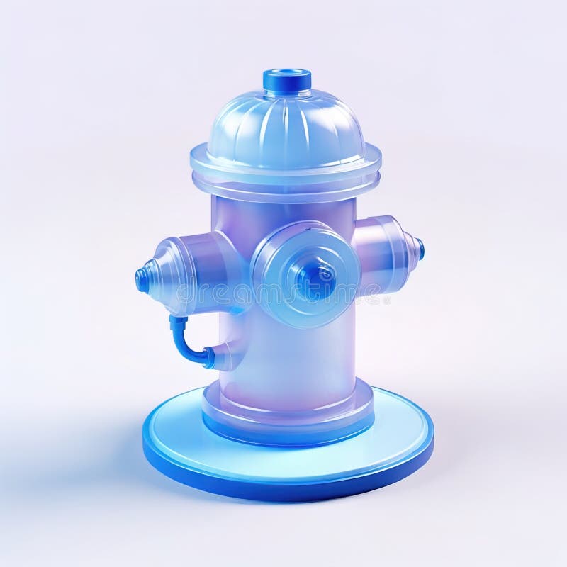 Icon of Fire Hydrant, Glossy Glass Style Stock Illustration ...