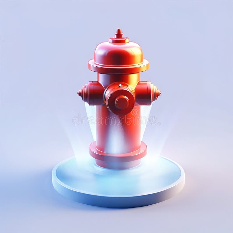 Icon of Fire Hydrant, Glossy Glass Style Stock Illustration ...