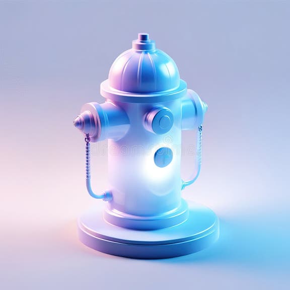 Icon of Fire Hydrant, Glossy Glass Style Stock Illustration ...