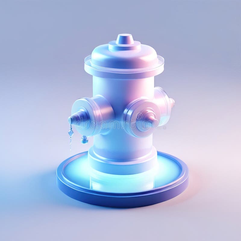 Icon of Fire Hydrant, Glossy Glass Style Stock Illustration ...