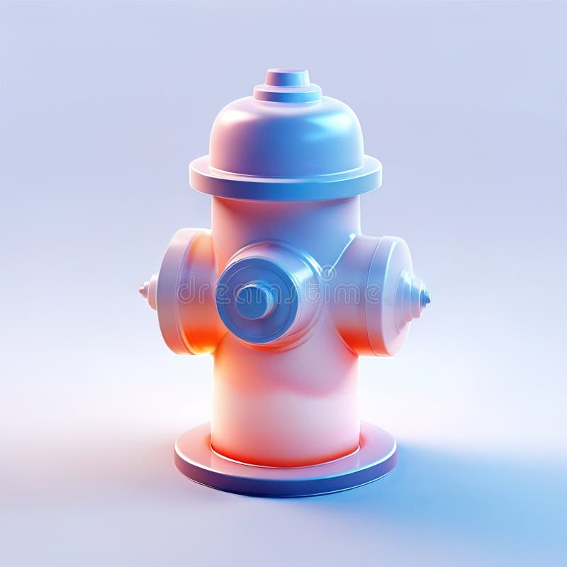 Icon of Fire Hydrant, Glossy Glass Style Stock Illustration ...