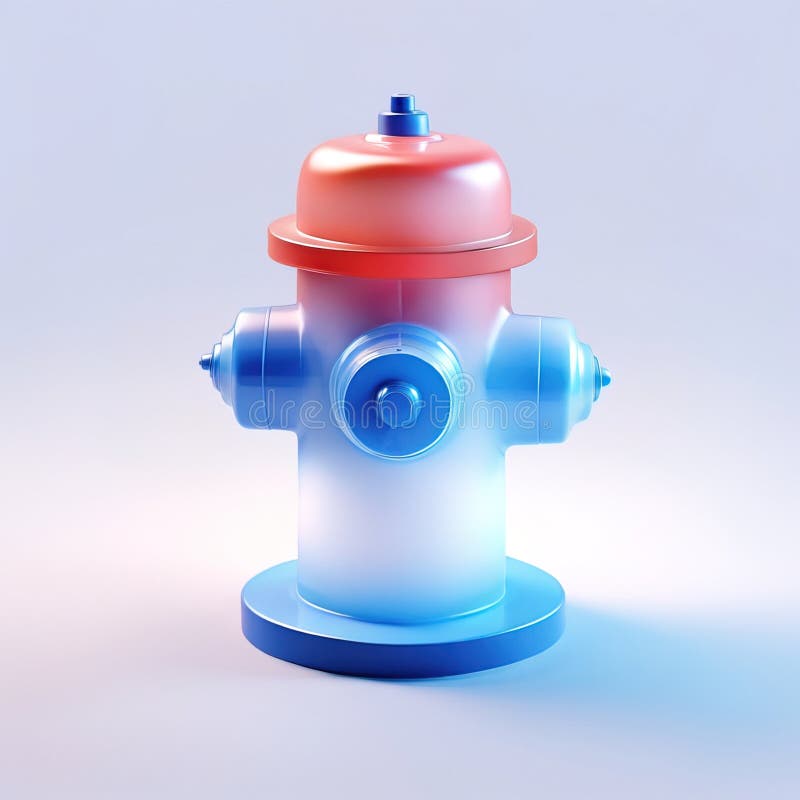 Icon of Fire Hydrant, Glossy Glass Style Stock Illustration ...