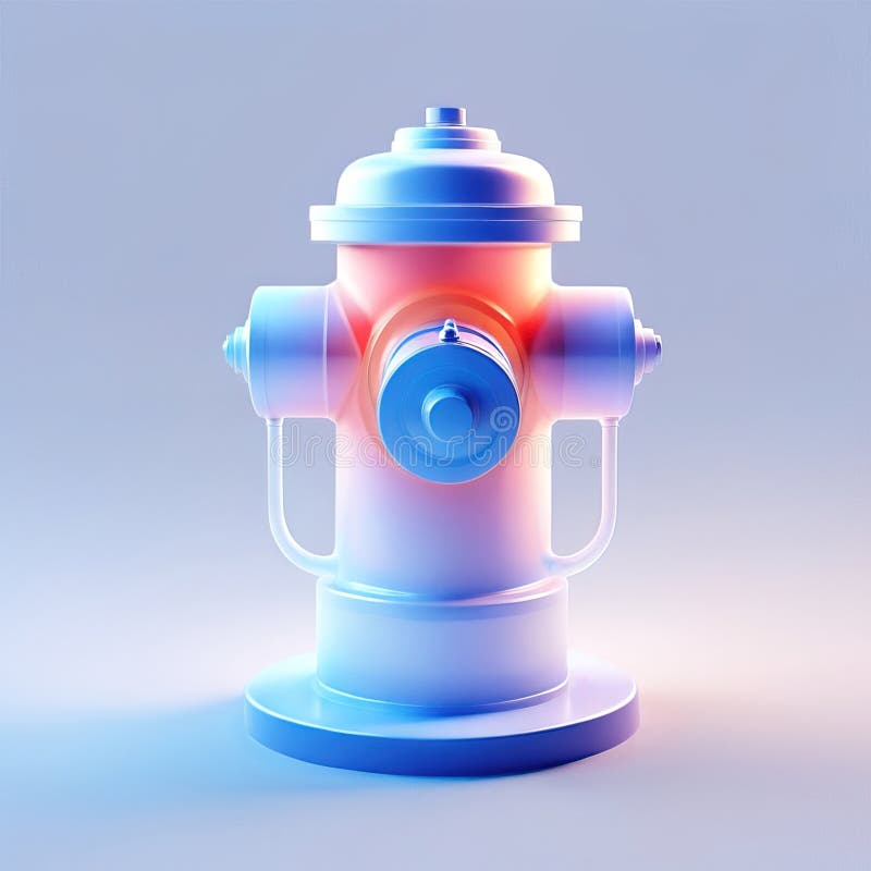 Icon of Fire Hydrant, Glossy Glass Style Stock Illustration ...