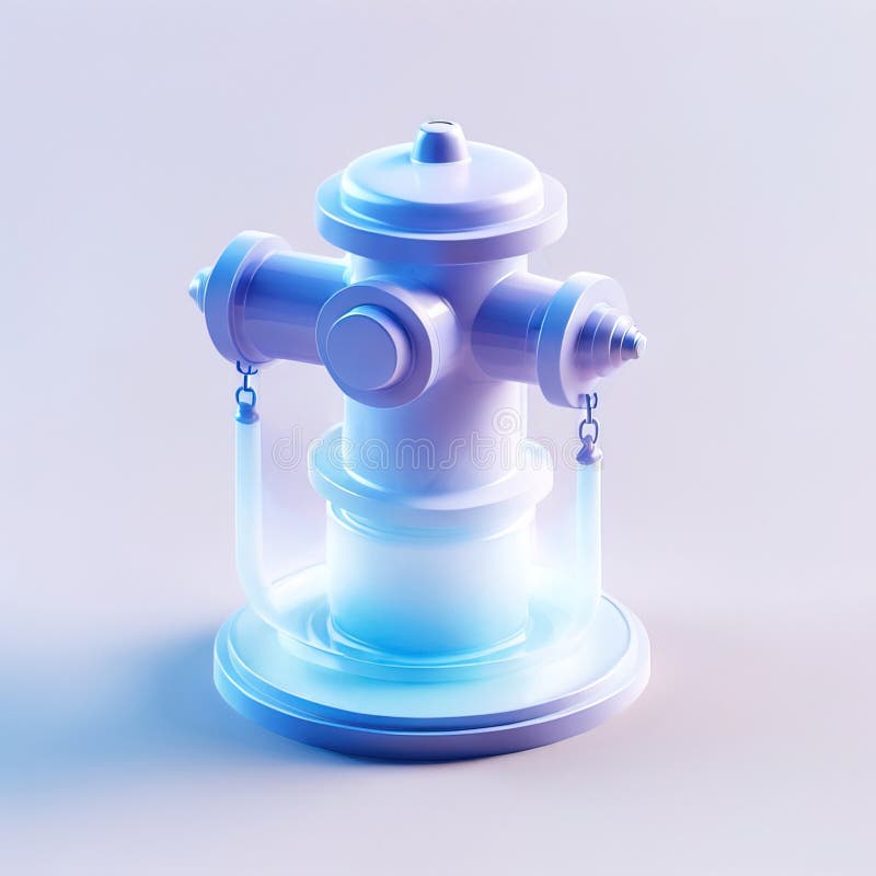 Icon of Fire Hydrant, Glossy Glass Style Stock Illustration ...