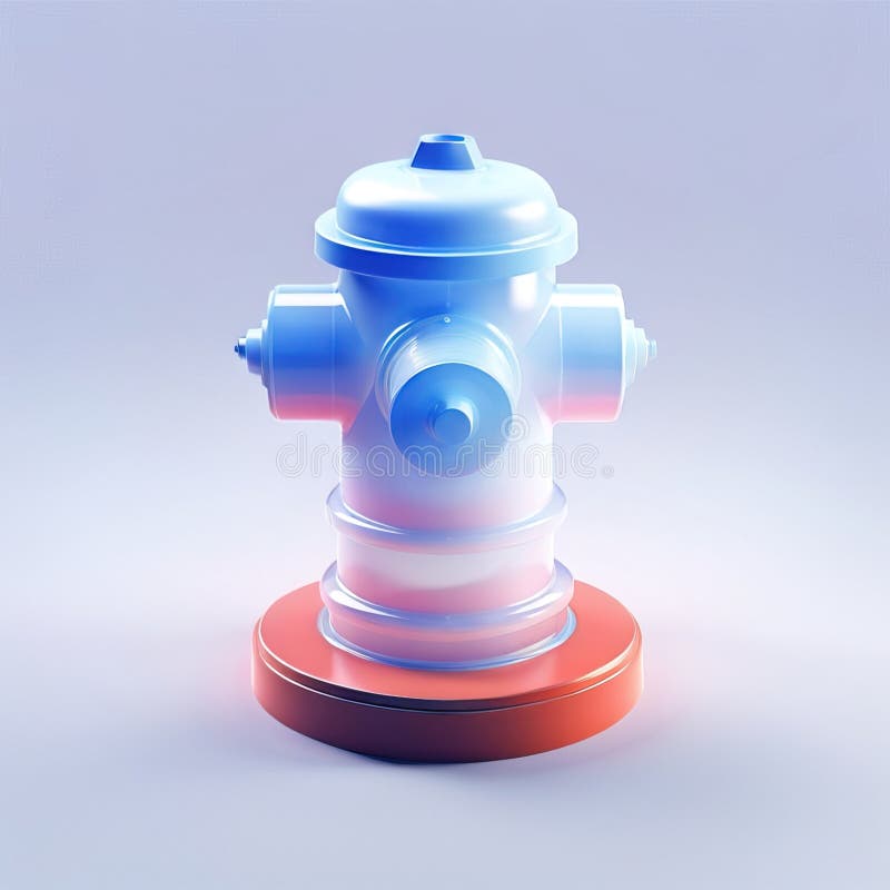 Icon of Fire Hydrant, Glossy Glass Style Stock Illustration ...