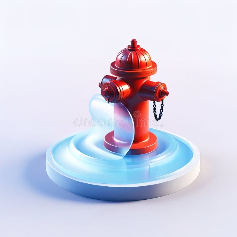 Icon of Fire Hydrant, Glossy Glass Style Stock Illustration ...