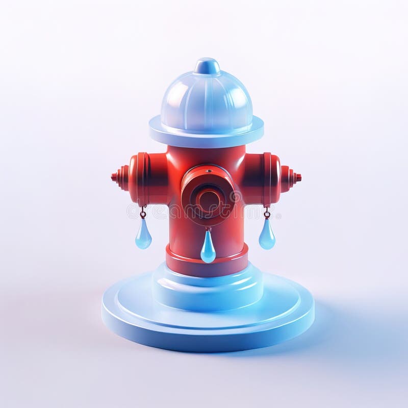 Icon of Fire Hydrant, Glossy Glass Style Stock Illustration ...