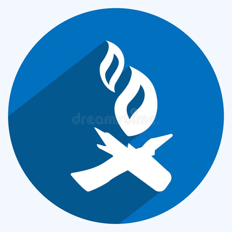 Icon Fire. Suitable for Wild West Symbol. Long Shadow Style. Simple ...