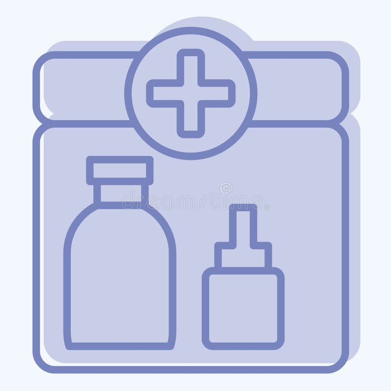 Icon First Aid Kit. Related To Backpacker Symbol. Two Tone Style ...