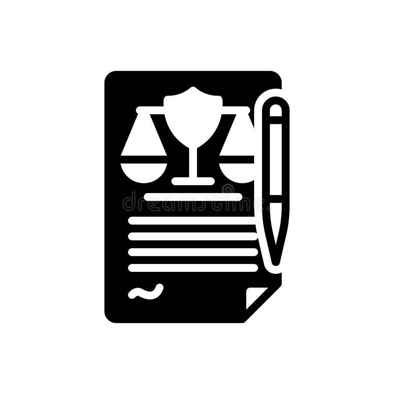 Black Solid Icon for First Amendment, First and Agreement Stock Vector ...