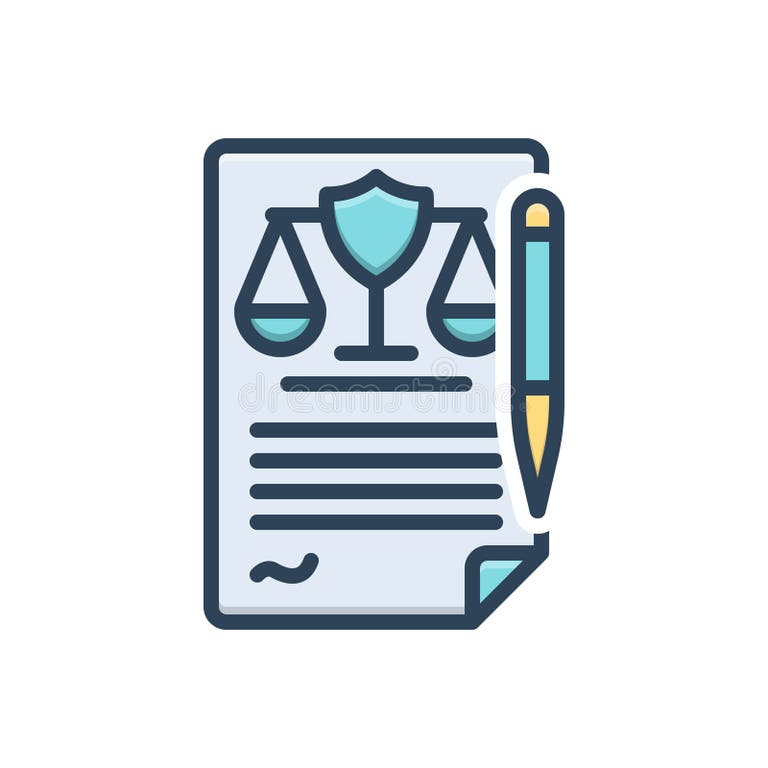 Color Illustration Icon for First Amendment, First and Agreement Stock ...