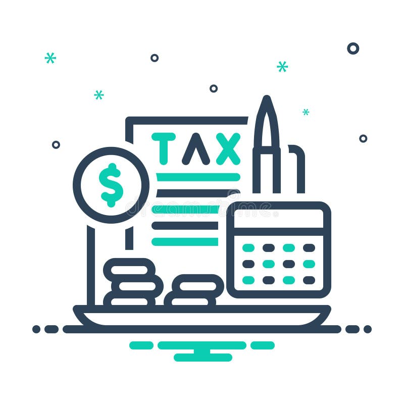 Mix Icon for Fiscal, Tax and Calculation Stock Illustration ...