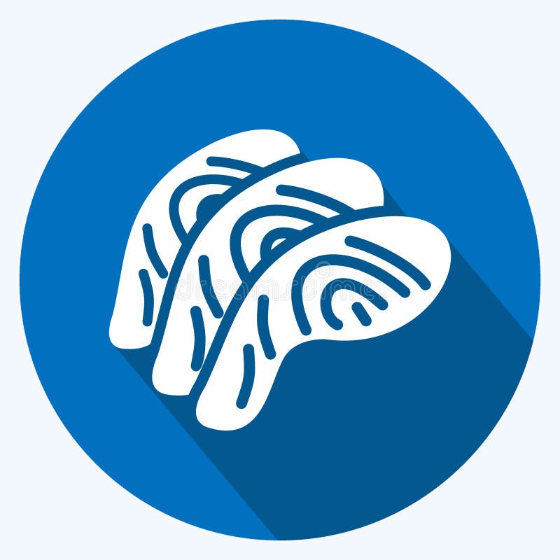 Icon Fish Fillet. Suitable for Meat. Long Shadow Style. Simple Design ...