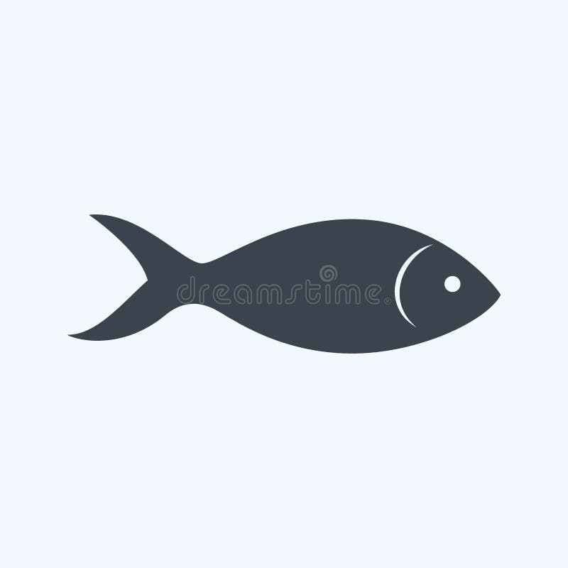 Icon Fish. Suitable for Animal Symbol. Glyph Style. Simple Design ...
